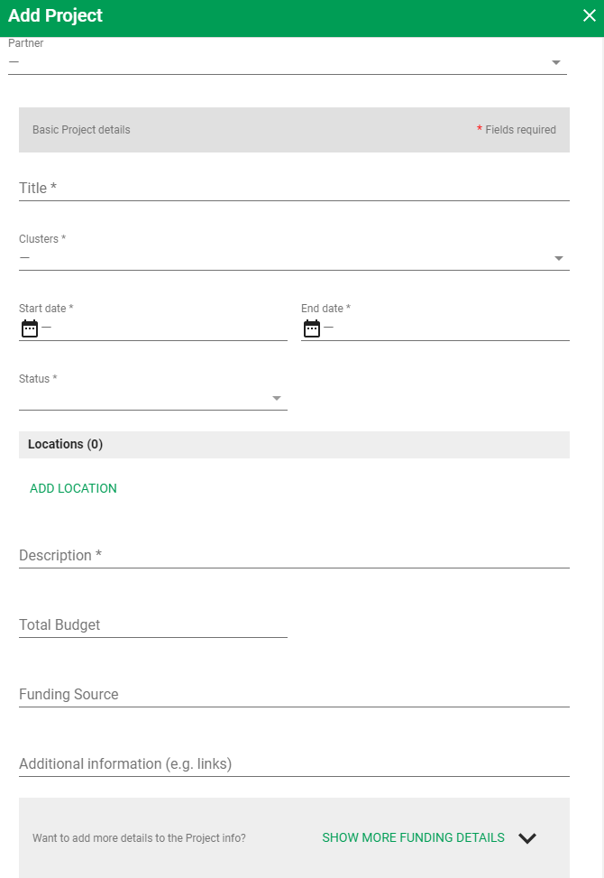 Add Project and Project Indicator (as IMO on behalf of IP) – PRP ...